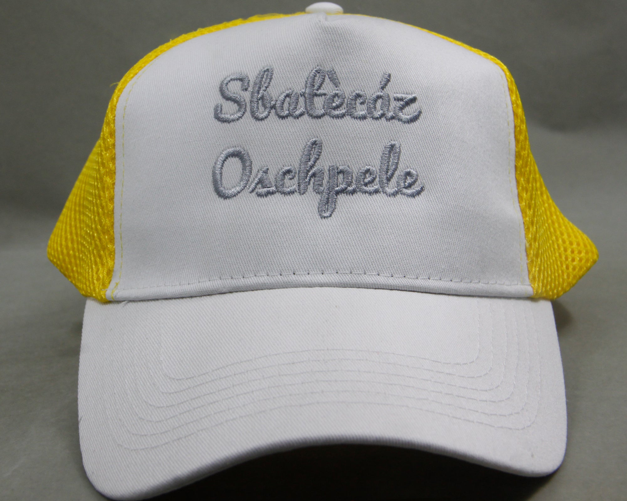 White-Yellow Bulk Personalized Mesh Hat – Possibox